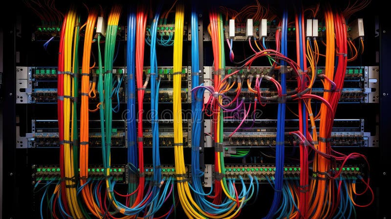 Cables data rack stock illustration. Illustration of installation ...