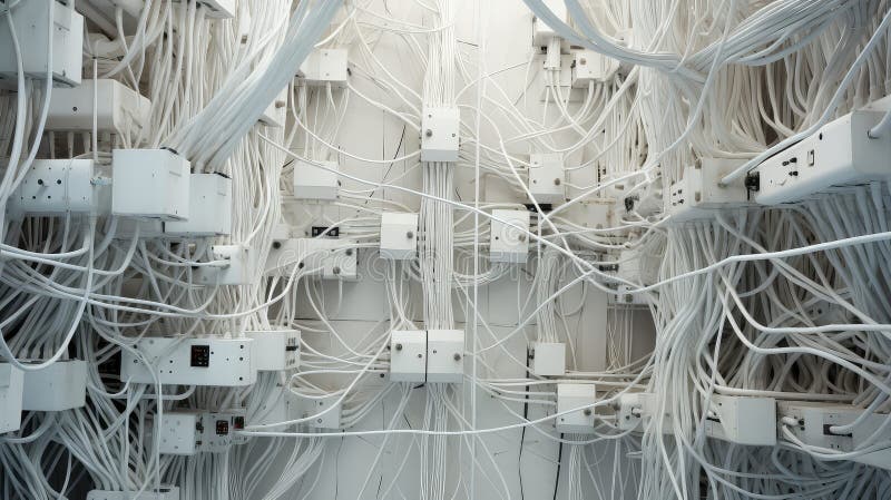 Cables data stream white stock illustration. Illustration of ...