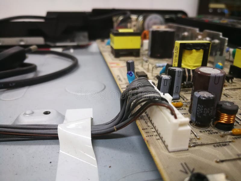 Cables and Electronics on the Table Stock Image - Image of electronics ...