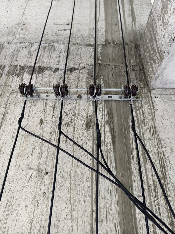 Cables in an Elevator Shaft at a New Building Construction Site Stock ...