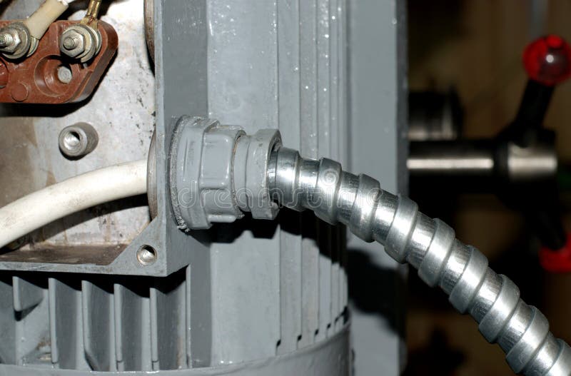 Cables Enter the Terminal Box of the Motor. Stock Image - Image of ...