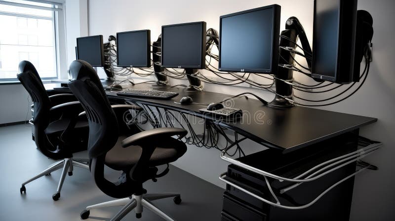 Cables ergonomic office stock illustration. Illustration of efficiency ...