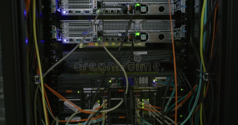 Cables, Hardware and Server Room Background for Information Technology ...