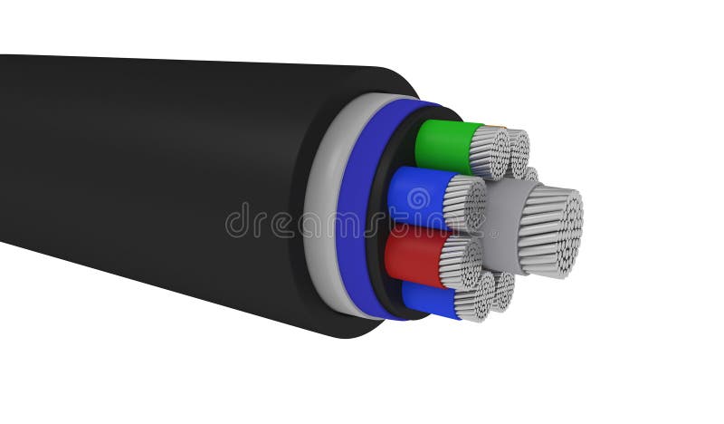 Cables isoleted on white stock illustration. Illustration of abstract ...