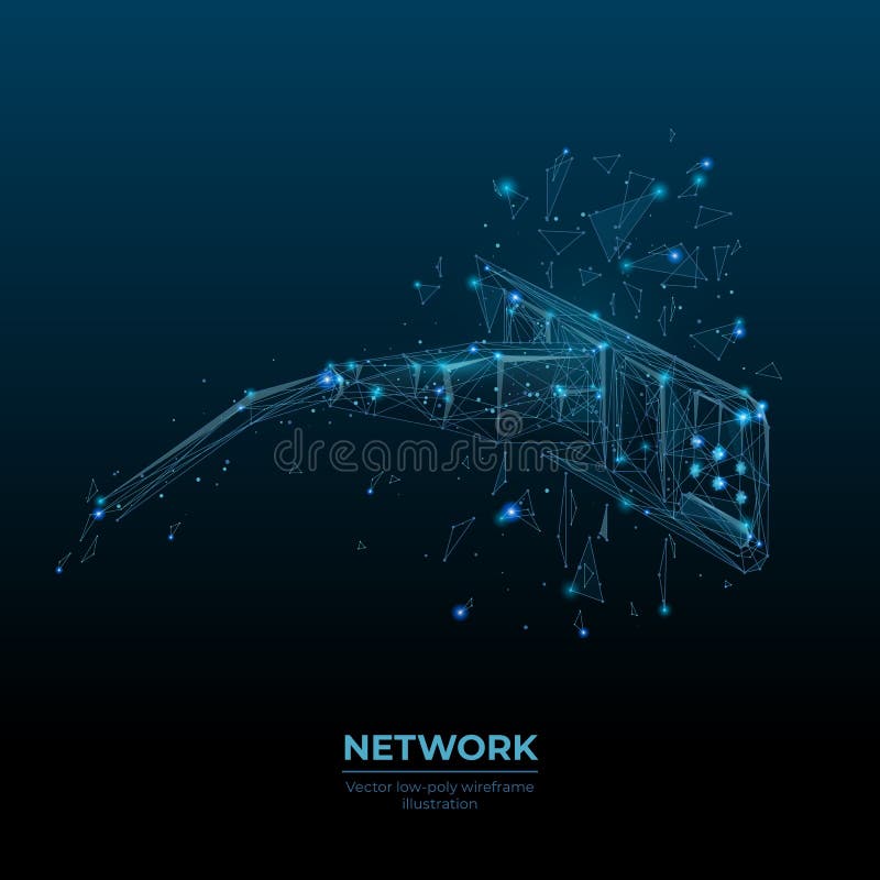 Digital Wireframe of Global Network Concept Stock Vector - Illustration ...