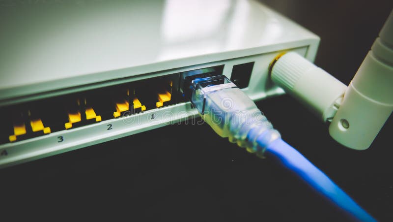 Cables Plug into the Switch Stock Image - Image of close, equipment ...