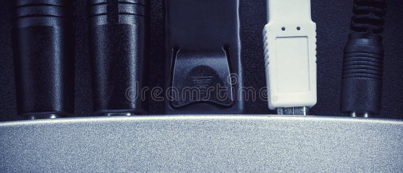 Cables and Plugins stock image. Image of electrical, jacks - 62403709