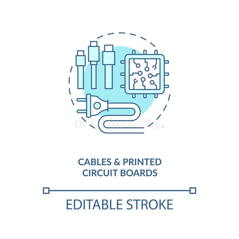 Cables and Printed Circuit Boards Concept Icon Stock Vector ...