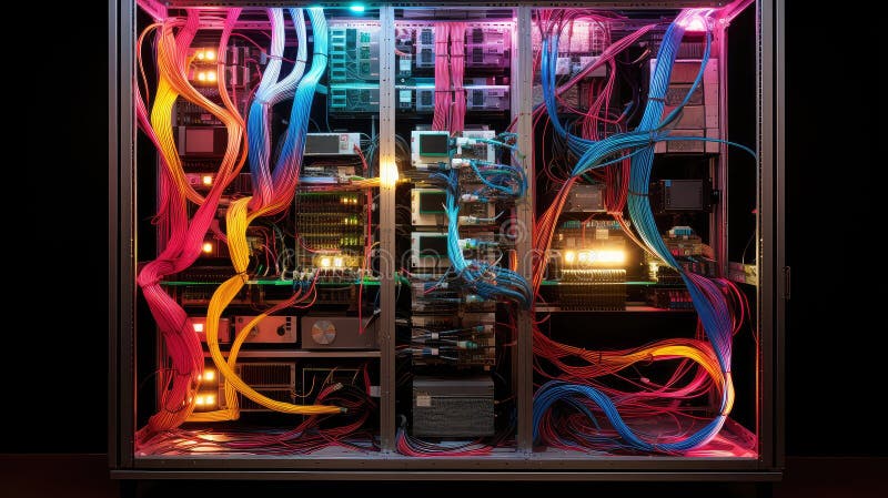 Cables Silver Back of Computer Stock Illustration - Illustration of ...