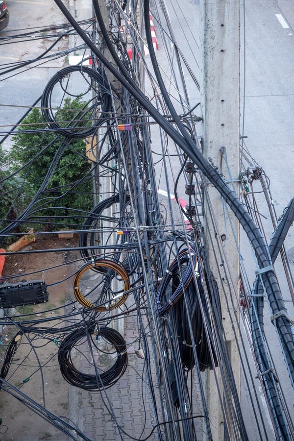 Tangled Electrical Wiring stock photo. Image of complex - 8398716