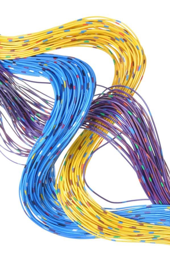 Cables of Telecommunication Network Stock Image - Image of data, blue ...