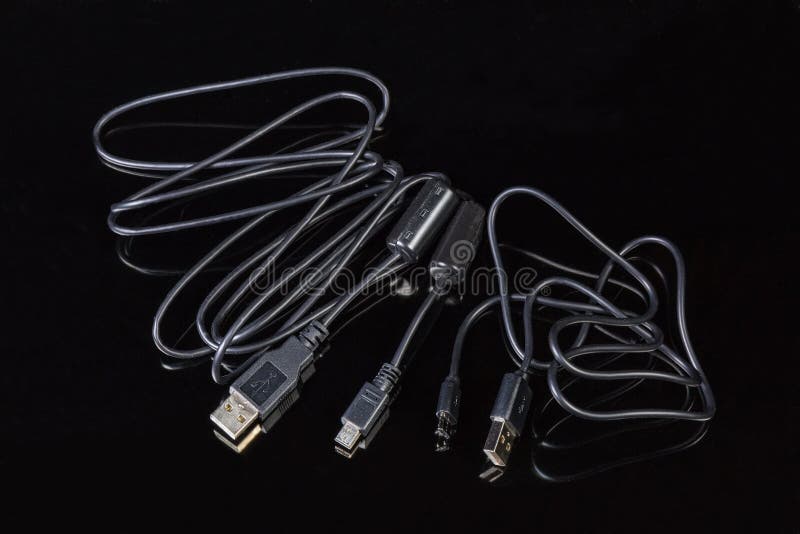 Cables USB To Mini-USB and USB To Micro-USB Stock Photo - Image of ...