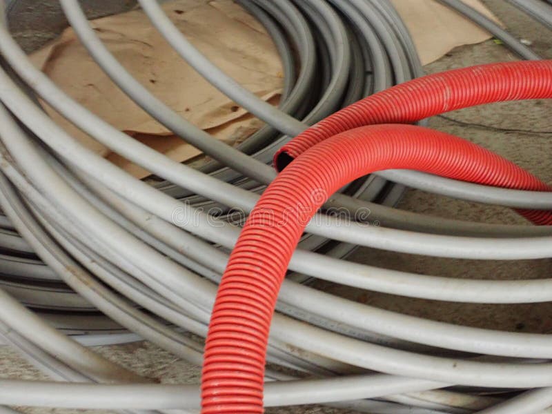 Cables and Wires in a Building Site Stock Photo - Image of telephone ...