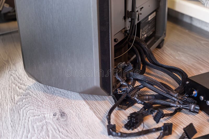 Cables and Wires from the Power Supply for Connection To Computer ...