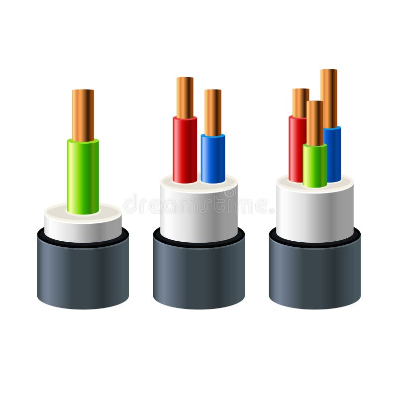 Cables and Wires Set. Realistic Style Vector Stock Vector ...