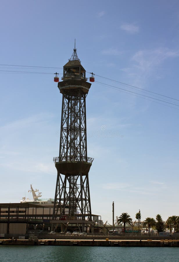 Cableway in Barcelona. stock photo. Image of ride, tourism - 45056400