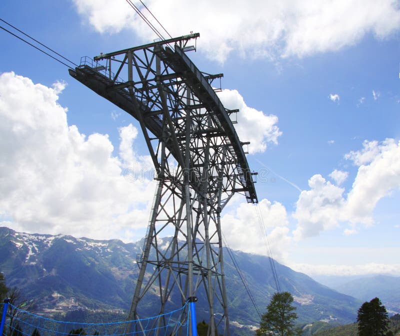 Cableway construction stock image. Image of cold, number - 45835333