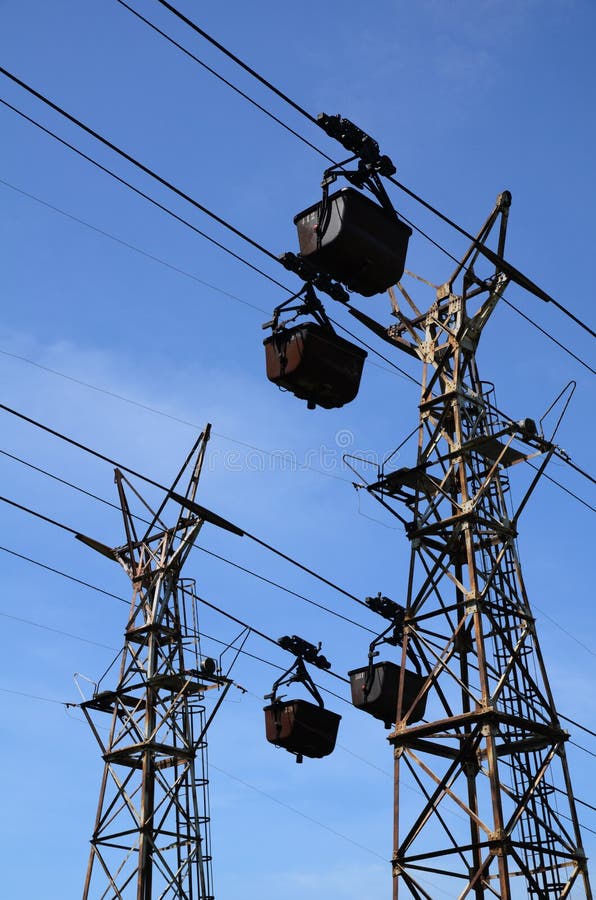 Cableway for freight stock photo. Image of cable, pylons - 31919494