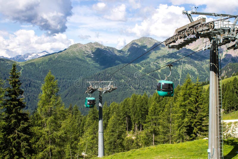 Cableway stock photo. Image of gliding, europe, dolostone - 43078690