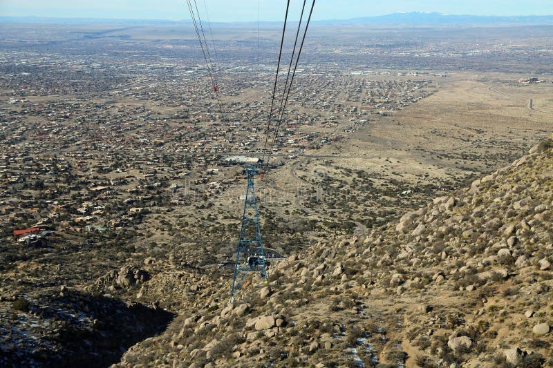 The Cableway of Sandia Peak Stock Photo - Image of city, summit: 337434926