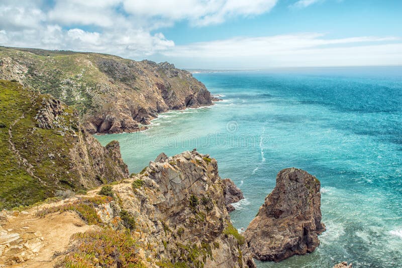 Cabo Da Roca (capo Roca), Portogallo Fotografia Stock - Immagine di ...