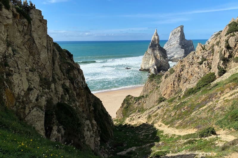 Cabo Da Roca (Roca Da Roca), Portugal Stock Photo - Image of wave, view ...