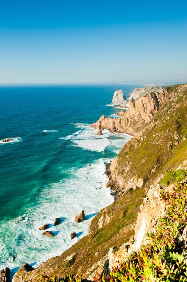 Cabo da Roca, Portugal stock image. Image of foam, outdoor - 50609133