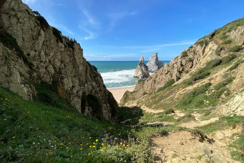 Cabo Da Roca, Portugal. Cliffs on the Atlantic Coast. Stock Photo ...