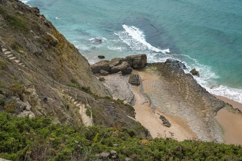 Cabo Da Roca in Portugal, the Cliffs Stock Image - Image of horizon ...