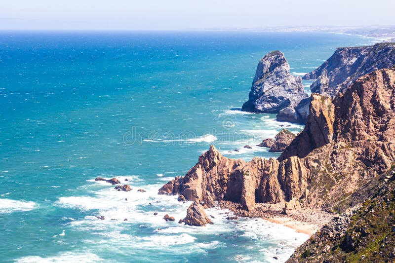 Cabo Da Roca, Stunning Views on the Ocean and Rocks Stock Photo - Image ...