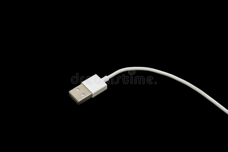 Cabo Da Tomada De USB Isolado No Preto Foto de Stock - Imagem de ...