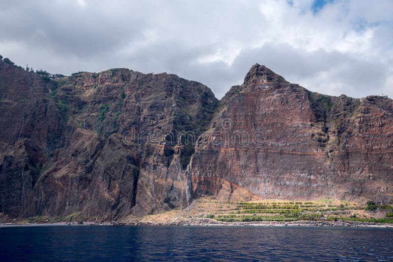 Cabo Girao from the sea stock image. Image of water - 133217289