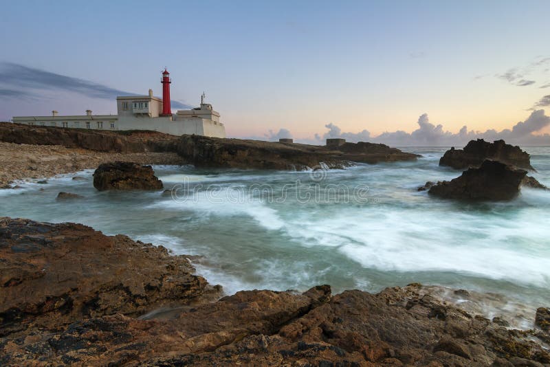 Cabo raso lighthouse stock photo. Image of coastal, dusk - 98965416