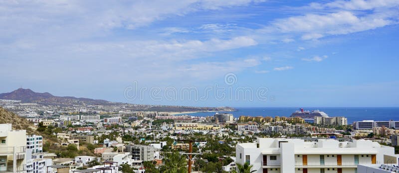 Cabo San Lucas Mexico Skyline Stock Image - Image of docked, lucas ...