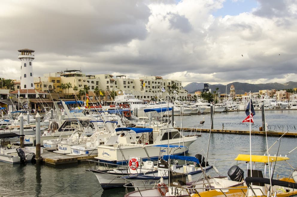 Cabo San Lucas Pier and Lighthouse Editorial Stock Image - Image of ...