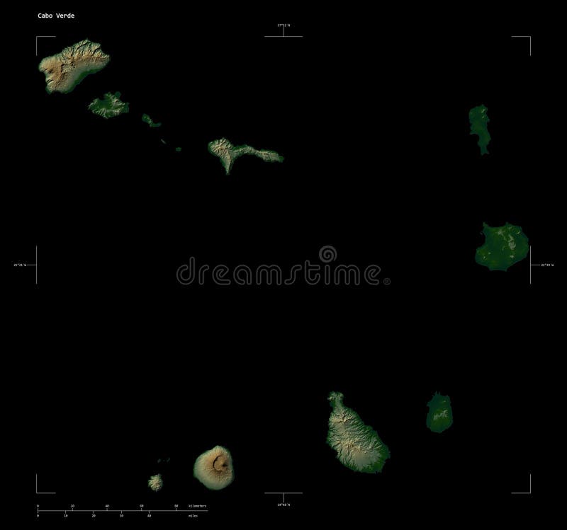 Cabo Verde Shape on Black. Physical Stock Illustration - Illustration ...
