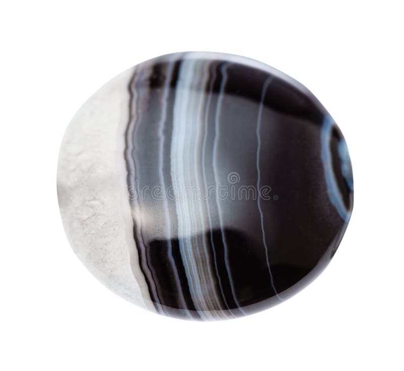 Cabochon from Striped Agate Gemstone Isolated Stock Image - Image of ...