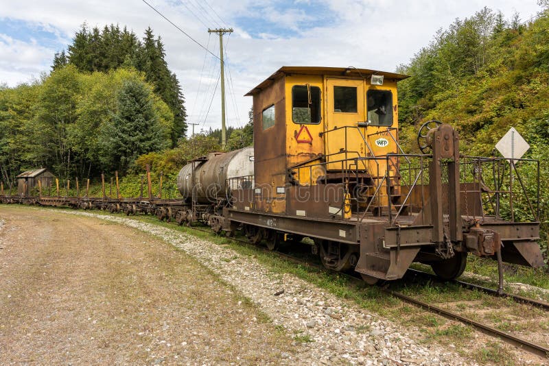 Caboose of an Old Logging Railroad Train in the Woods Stock Image ...