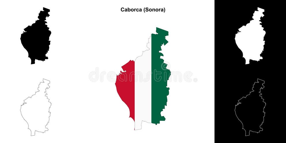 Caborca outline map stock vector. Illustration of area - 379946471