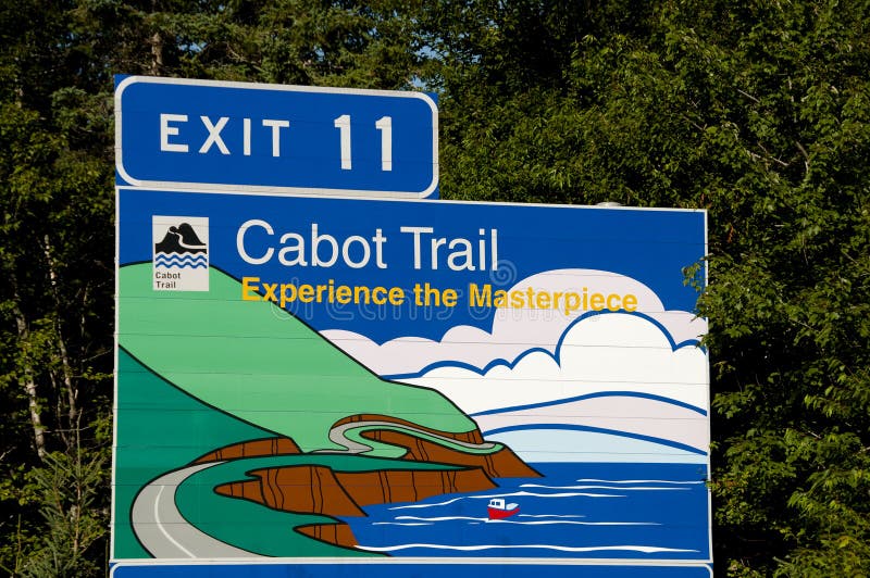 Cabot Trail Road Sign - Nova Scotia - Canada Stock Photo - Image of ...