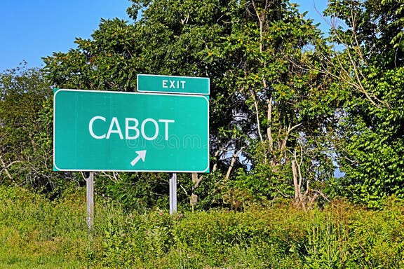 US Highway Exit Sign for Cabot Stock Photo - Image of pasture, lost ...