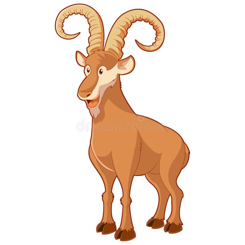 Cabra De Sorriso Dos Desenhos Animados Ilustração do Vetor - Ilustração ...