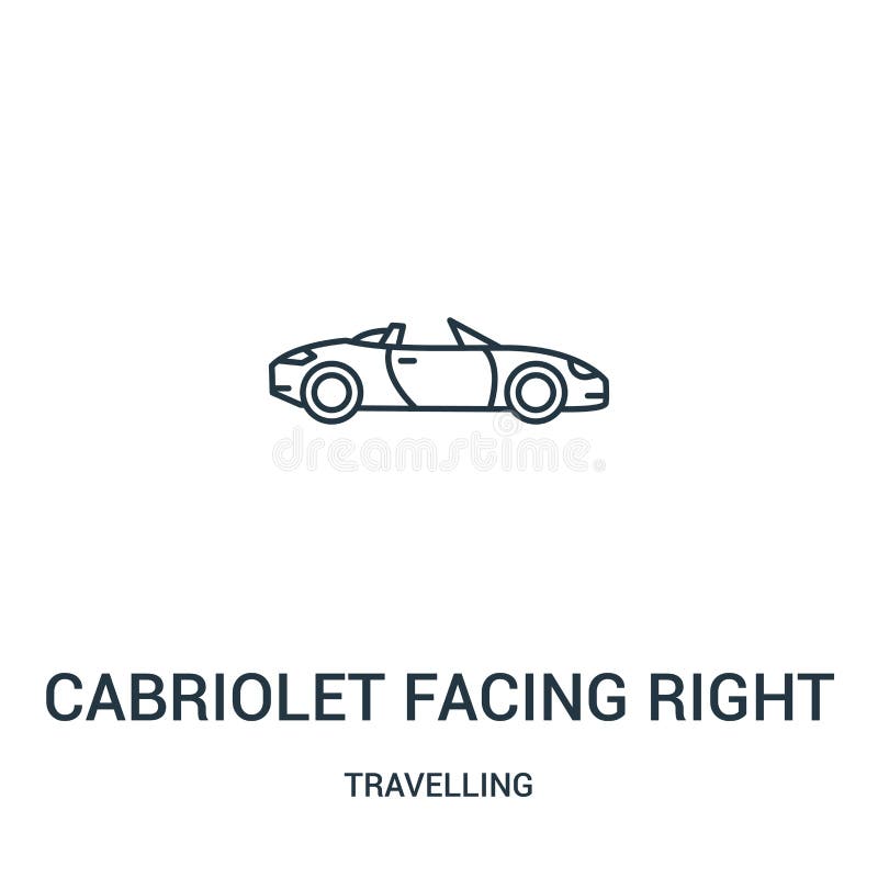 Cabriolet Facing Right Icon Vector from Travelling Collection. Thin ...