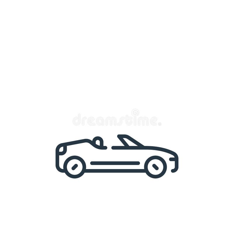 Cabriolet Icon Vector from Vehicles Transportation Concept. Thin Line ...