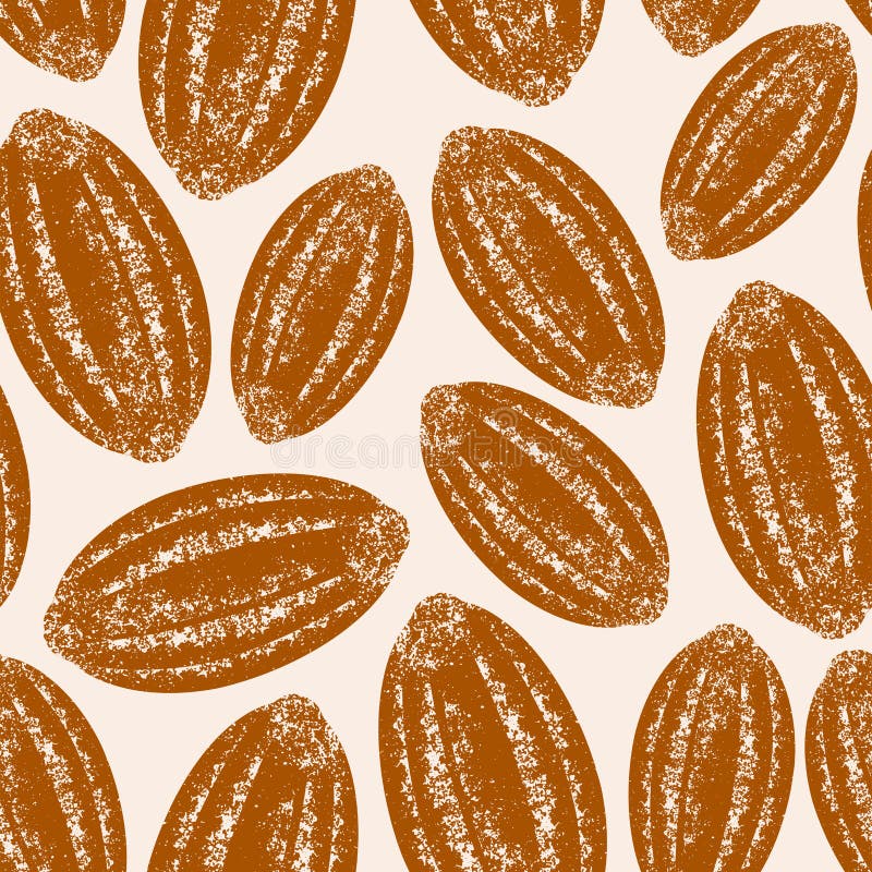 Cacao Beans Seamless Pattern. Cocoa Fruit Retro Background. Textured ... Cacao Beans Seamless Pattern. Cocoa Fruit Retro Background. Textured ...