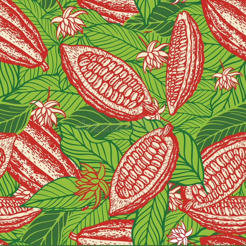 Cacao Beans Pattern Stock Illustrations – 1,545 Cacao Beans Pattern ...