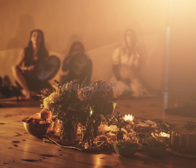 Cacao Ceremony, Heart Opening Medicine. Ceremony Space. Stock Photo ...
