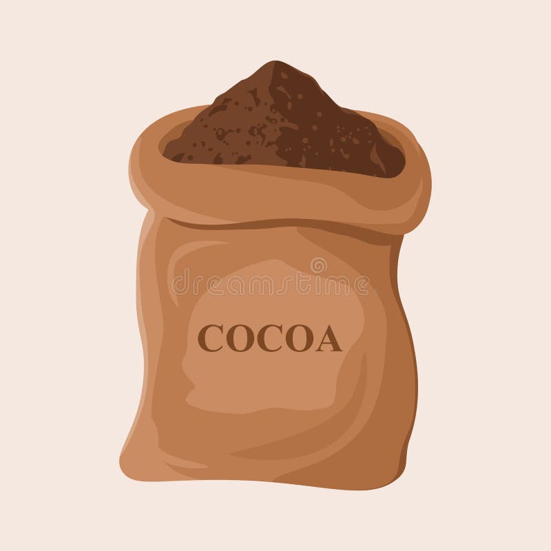 Polvo De Cacao De La Pila En Saco Ilustración del Vector - Ilustración ...