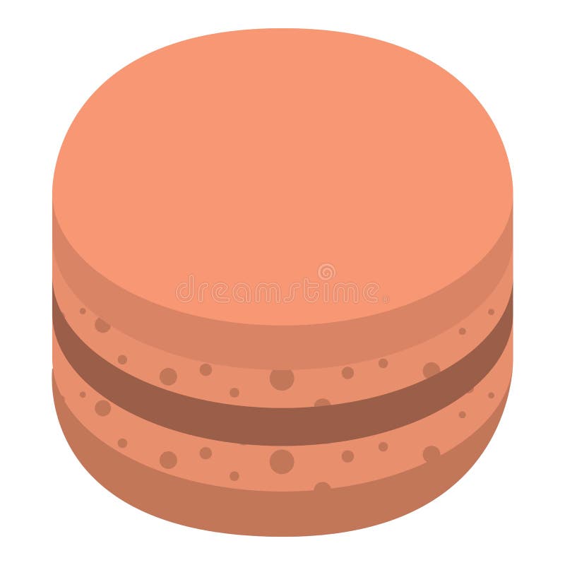 Cacao Macaroon Icon, Isometric Style Stock Vector - Illustration of ...