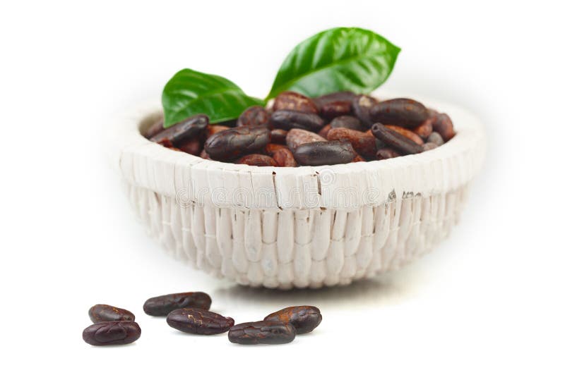 De Mand van de Cacaoboon stock afbeelding. Afbeelding bestaande uit ...